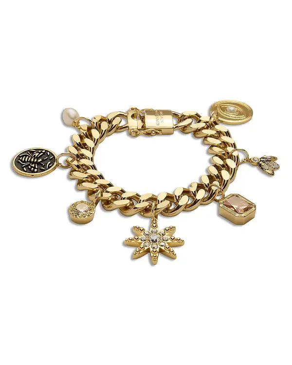 Ramy Brook Bead Charm Bracelet With Cubic Zirconia And Freshwater Pearl - Gold
