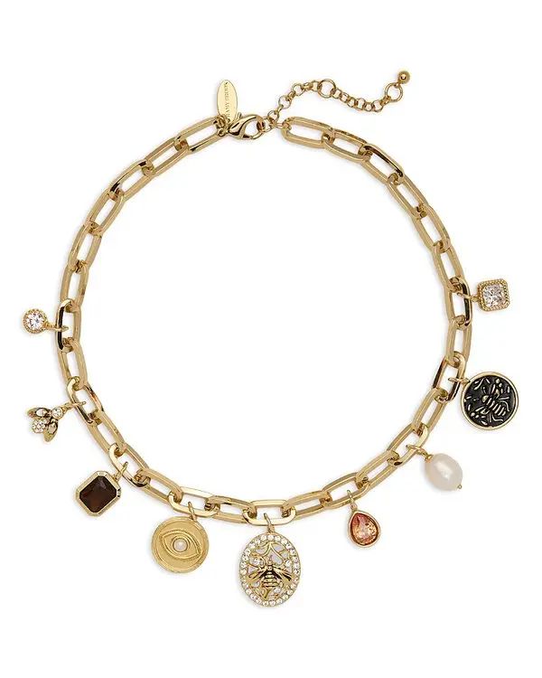 Ramy Brook Charm Stone, Pave & Freshwater Collar Necklace - Gold