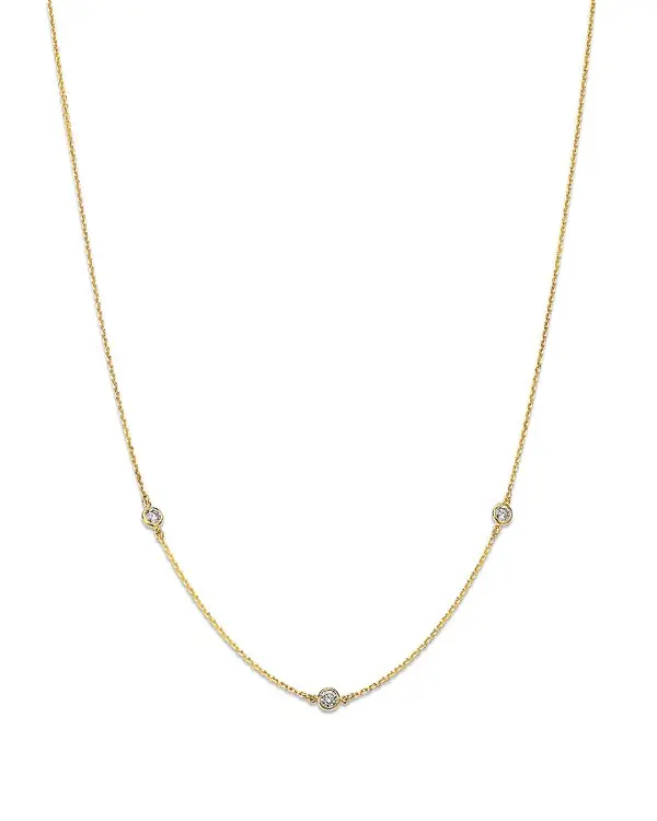 Bloomingdale'S Diamond Bezel Station Collar Necklace - Yellow Gold