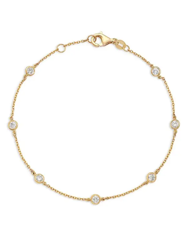 Bloomingdale'S Diamond Bezel Station Bracelet - Yellow Gold