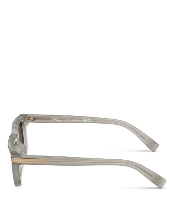 Zegna Rectangular Sunglasses, 52mm