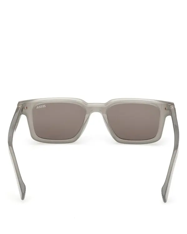 Zegna Rectangular Sunglasses, 52mm