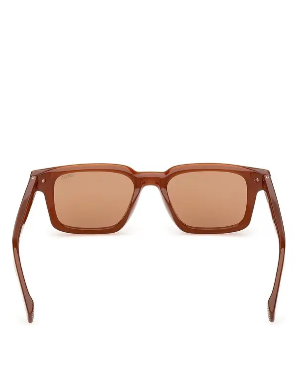 Zegna Rectangular Sunglasses, 50mm