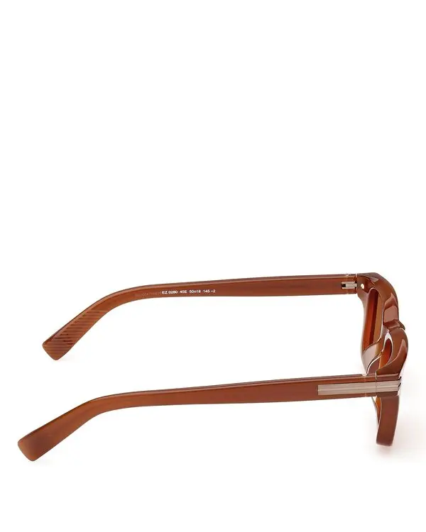 Zegna Rectangular Sunglasses, 50mm