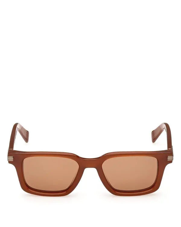 Zegna Rectangular Sunglasses, 50mm