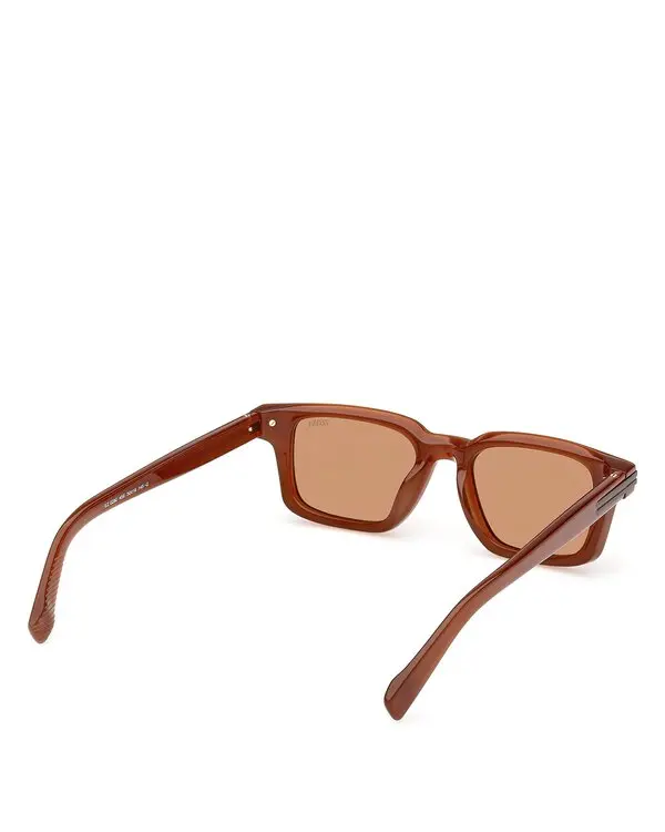 Zegna Rectangular Sunglasses, 50mm - Light Brown/brown