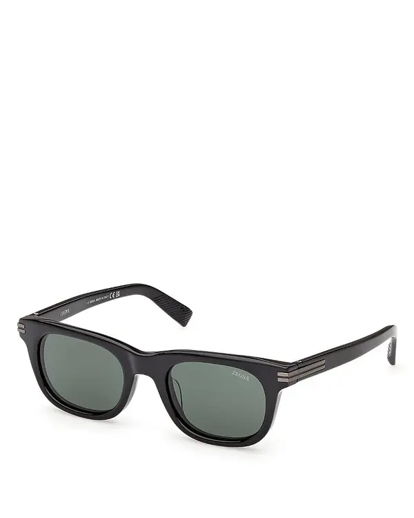 Zegna Geometric Sunglasses 54mm - Black/green