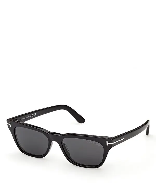 TOM FORD Penn Rectangular 53mm Sunglasses - Black/smoke