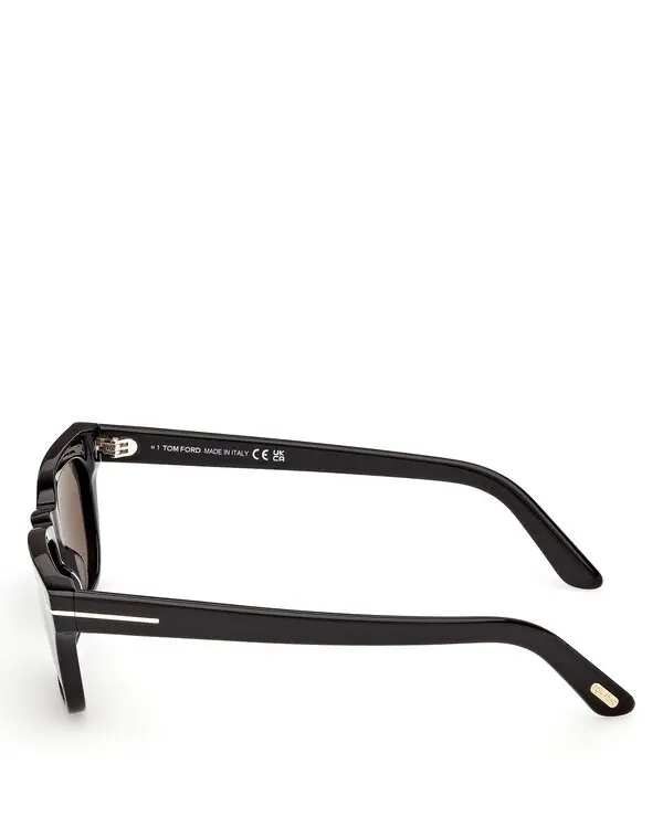 TOM FORD Penn Rectangular 53mm Sunglasses - Black/smoke