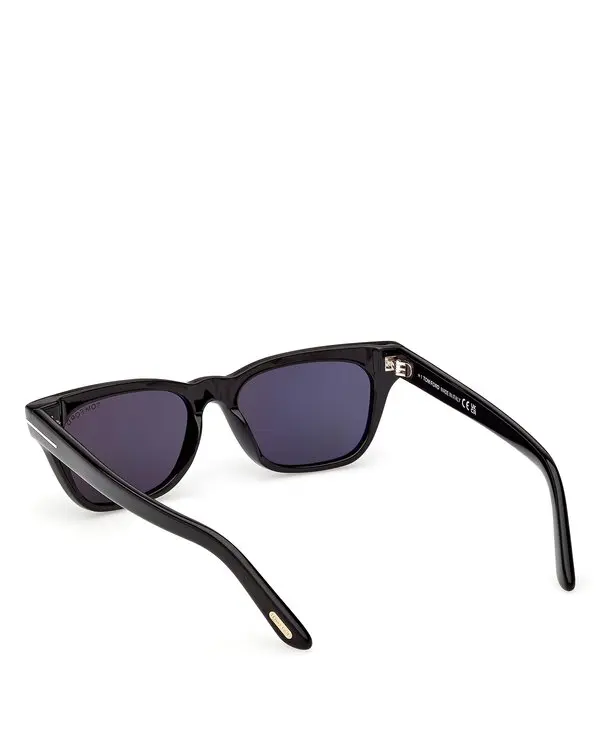 TOM FORD Penn Rectangular 53mm Sunglasses - Black/smoke