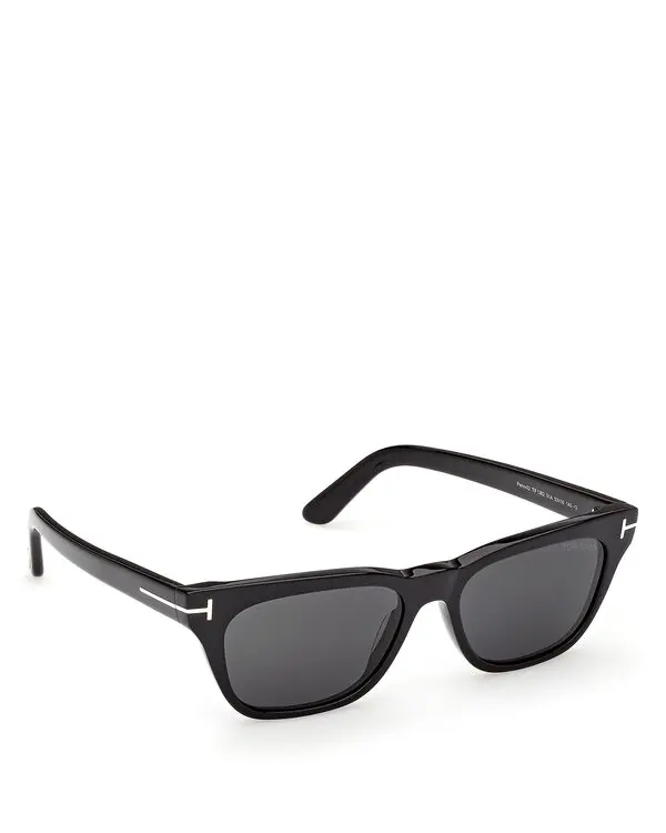 TOM FORD Penn Rectangular 53mm Sunglasses - Black/smoke
