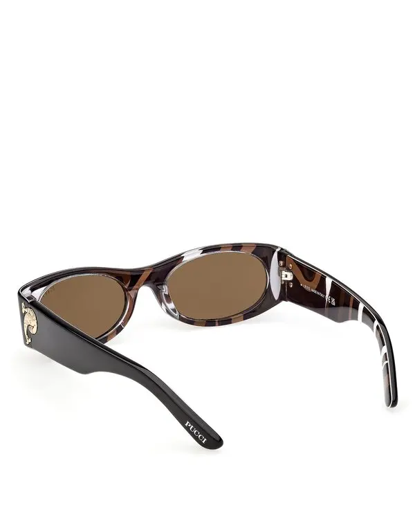 Emilio Pucci Oval Sunglasses, 54mm - Black/smoke
