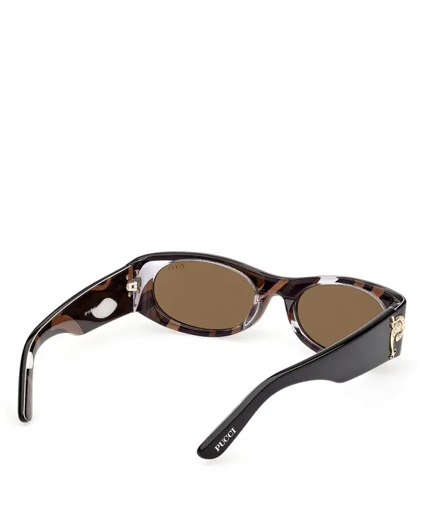Emilio Pucci Oval Sunglasses, 54mm - Black/smoke