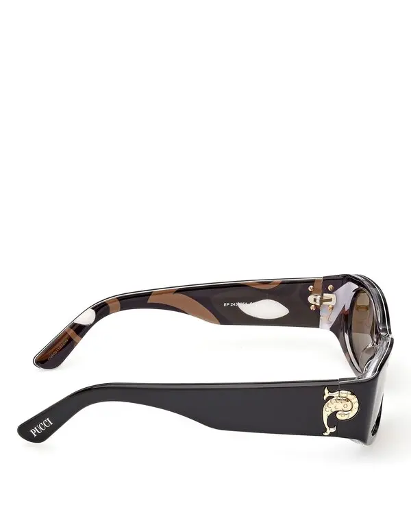 Emilio Pucci Oval Sunglasses, 54mm - Black/smoke