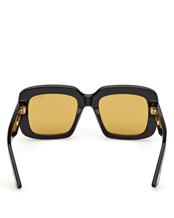TOM FORD Square Sunglasses, 53mm - Black/brown