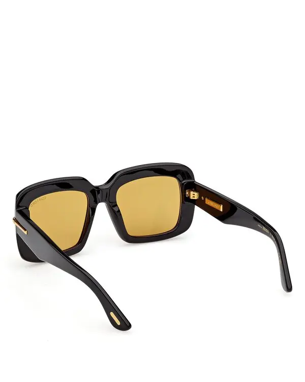 TOM FORD Square Sunglasses, 53mm - Black/brown