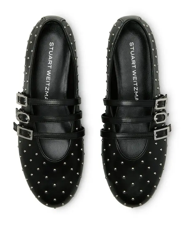 STUART WEITZMAN Sostud Mary Jane Ballet Flat - Black