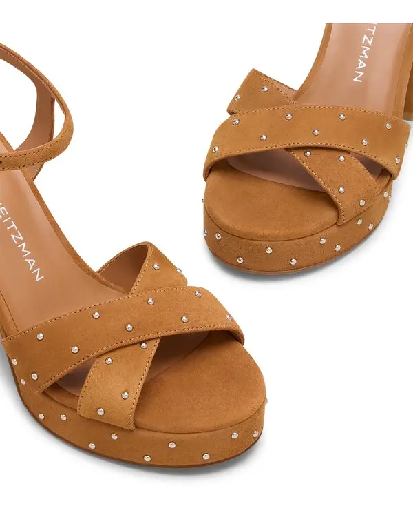 STUART WEITZMAN Dayna Studded Platform Sandals - Hazel