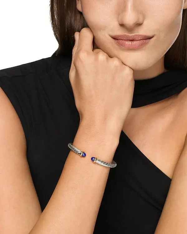 David Yurman Cable Flex Bracelet With Lapis Lazuli - Blue/silver