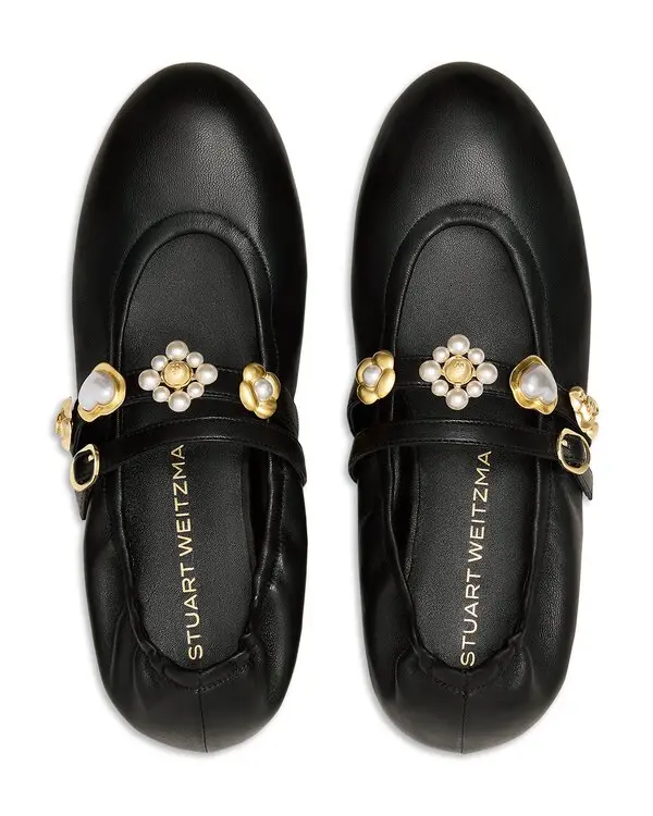 STUART WEITZMAN Socharming Mary Jane Flats - Black