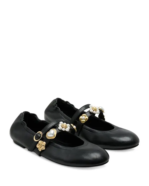 STUART WEITZMAN Socharming Mary Jane Flats - Black