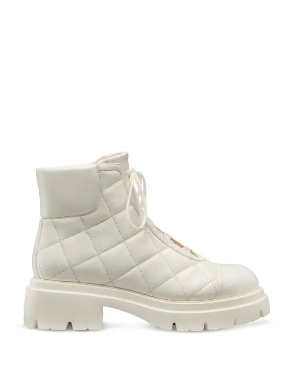 STUART WEITZMAN Hudson Quilted Boots - Cream