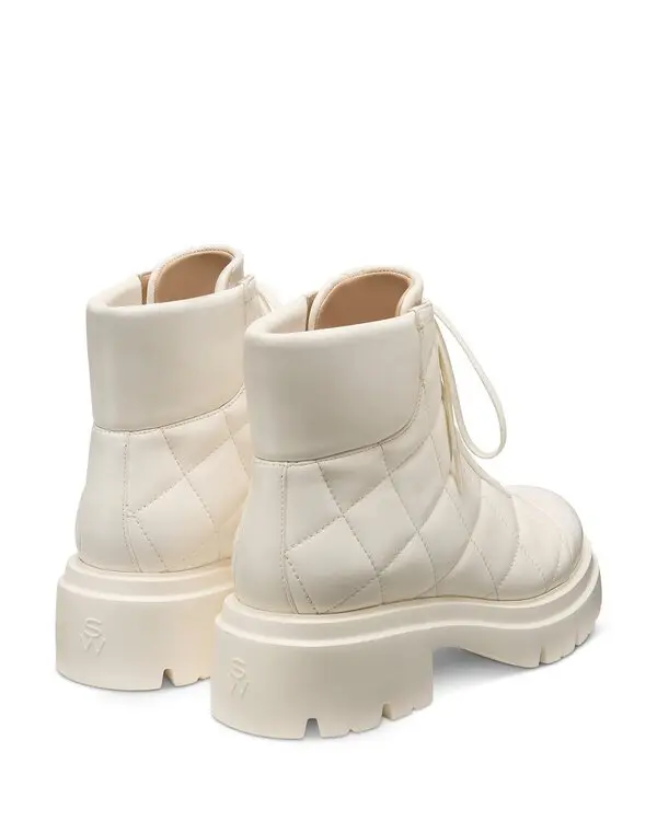 STUART WEITZMAN Hudson Quilted Boots - Cream