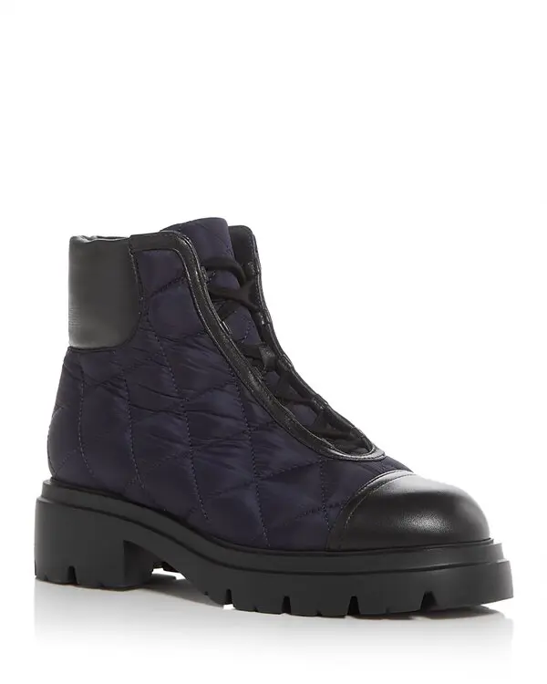 STUART WEITZMAN Hudson Quilted Boots - Navy/black