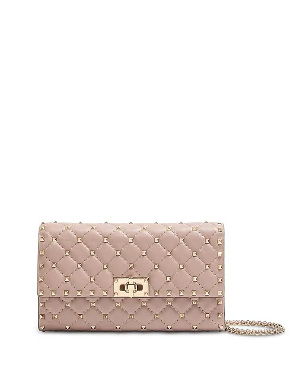 Valentino Garavani Rockstud Spike Crossbody Clutch Bag - Poudre