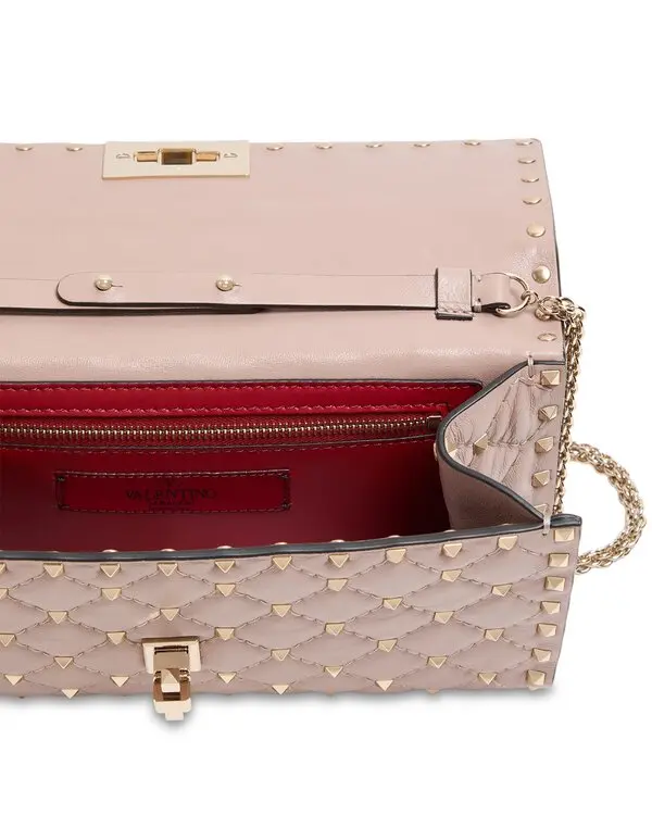 Valentino Garavani Rockstud Spike Crossbody Clutch Bag - Poudre
