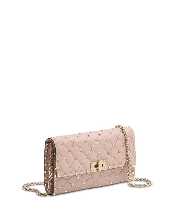 Valentino Garavani Rockstud Spike Crossbody Clutch Bag - Poudre