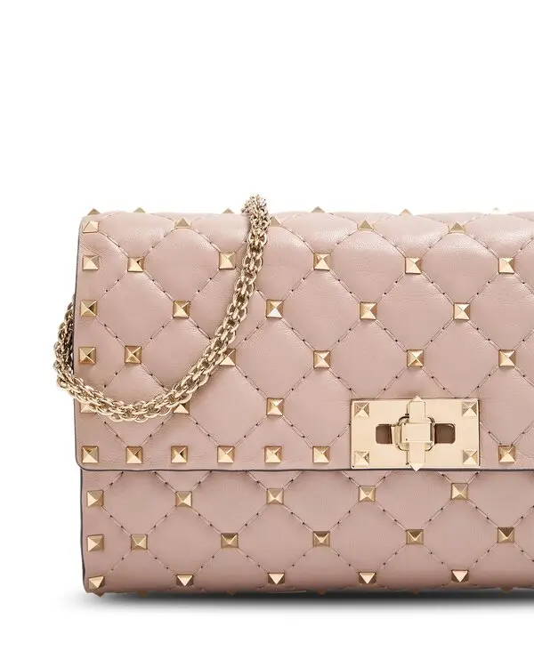 Valentino Garavani Rockstud Spike Crossbody Clutch Bag - Poudre