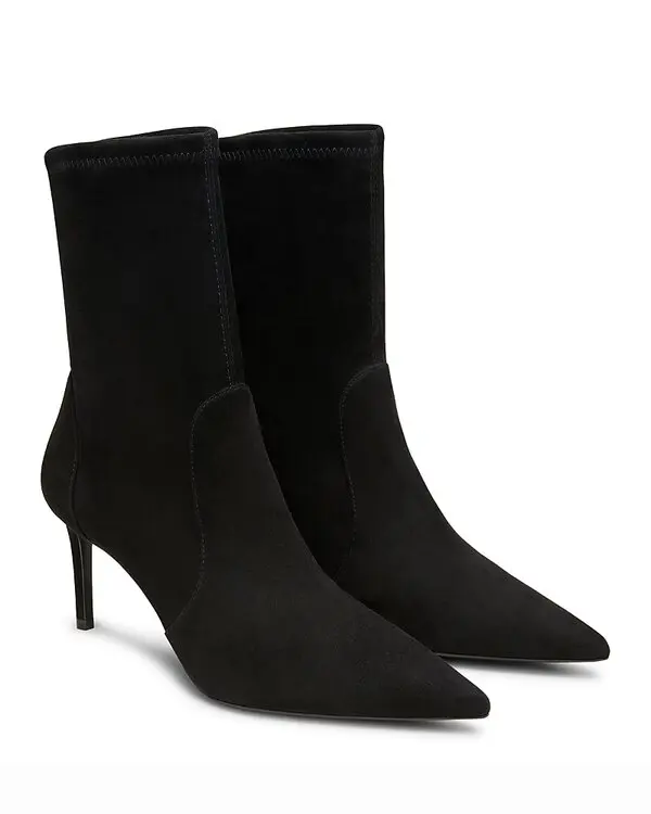 STUART WEITZMAN Power 75 Zip Booties - Black