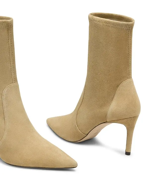 STUART WEITZMAN Power 75 Zip Booties - Golden Olive