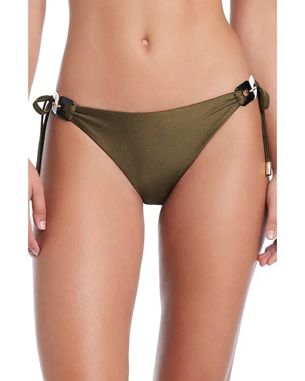 Red Carter Chain Detail Tie Side Bikini Bottom - Hazel