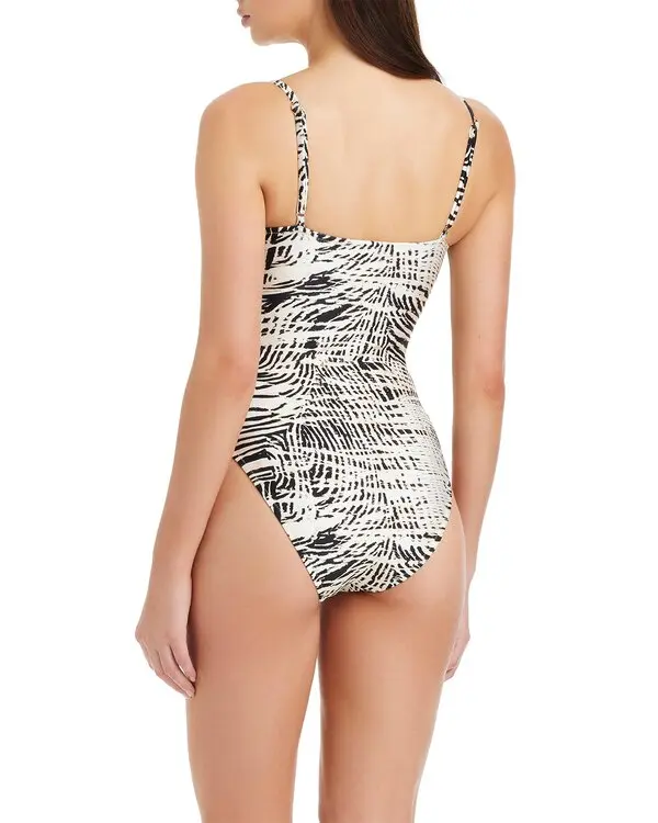 Red Carter Printed Underwire One-piece Swimsuit