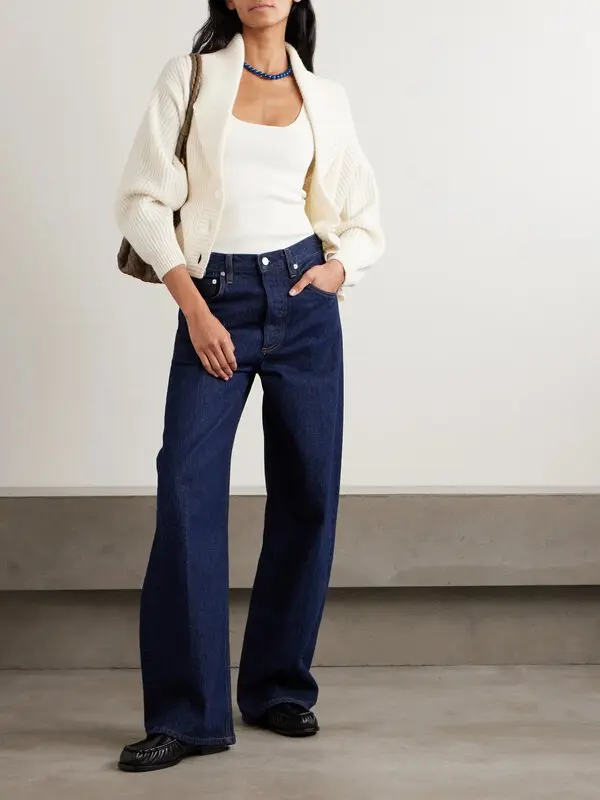 LISA YANG Alessandra Ribbed Cashmere Cardigan - Neutrals