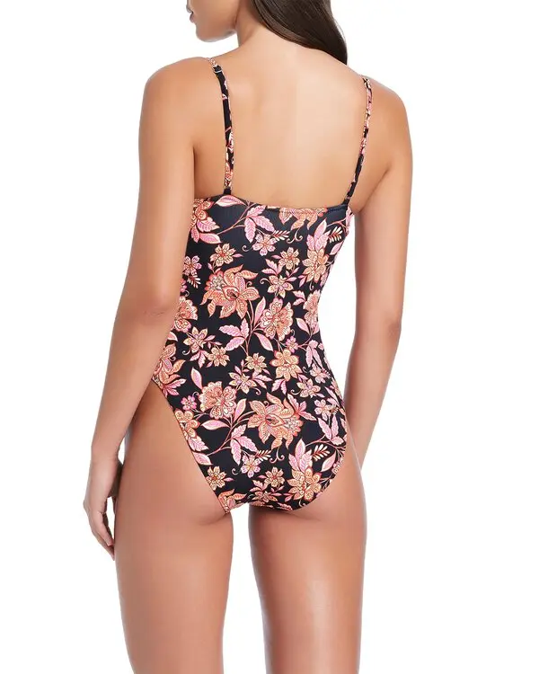 Red Carter Underwire Mixed Print One-piece Swimsuit