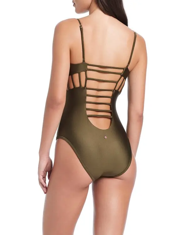 Red Carter Cross Cutout Maillot One-piece Swimsuit