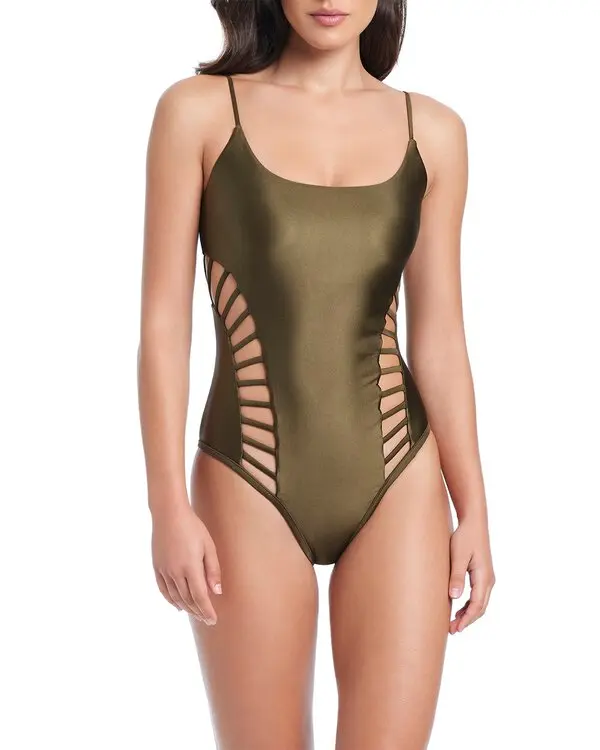 Red Carter Cross Cutout Maillot One-piece Swimsuit