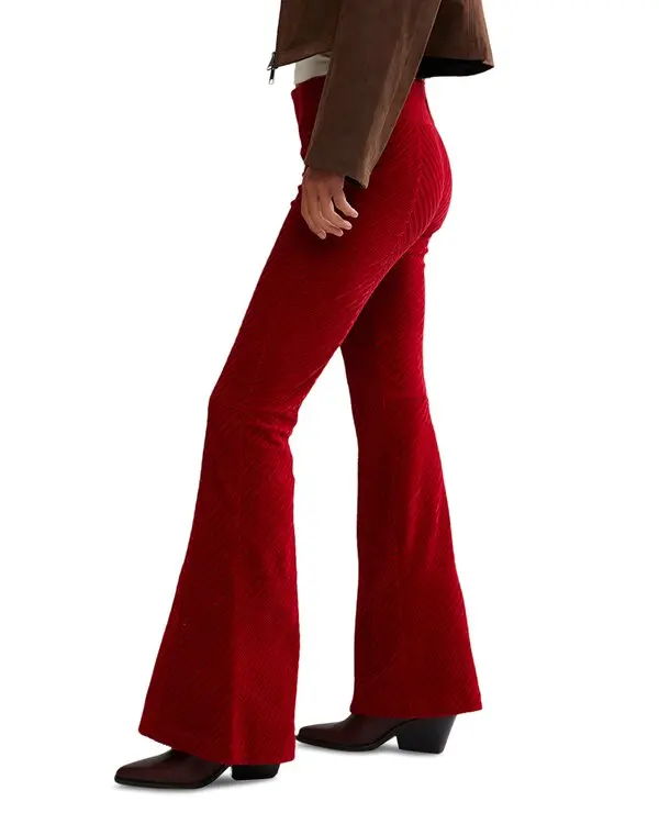 Free People Penny Pull-on Velvet Pants - Salsa