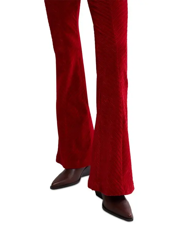 Free People Penny Pull-on Velvet Pants - Salsa