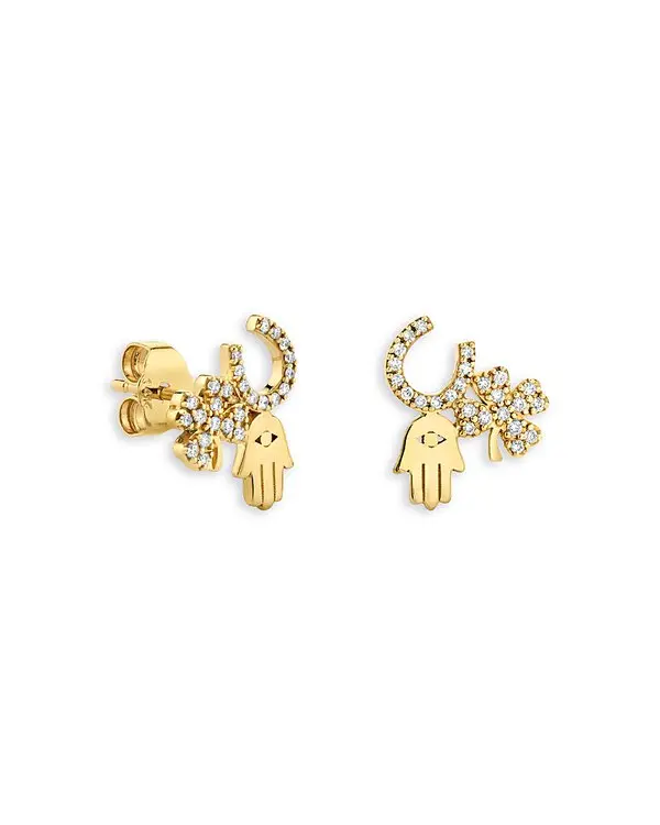 SYDNEY EVAN 14k Yellow Diamond Stud Earrings - Gold