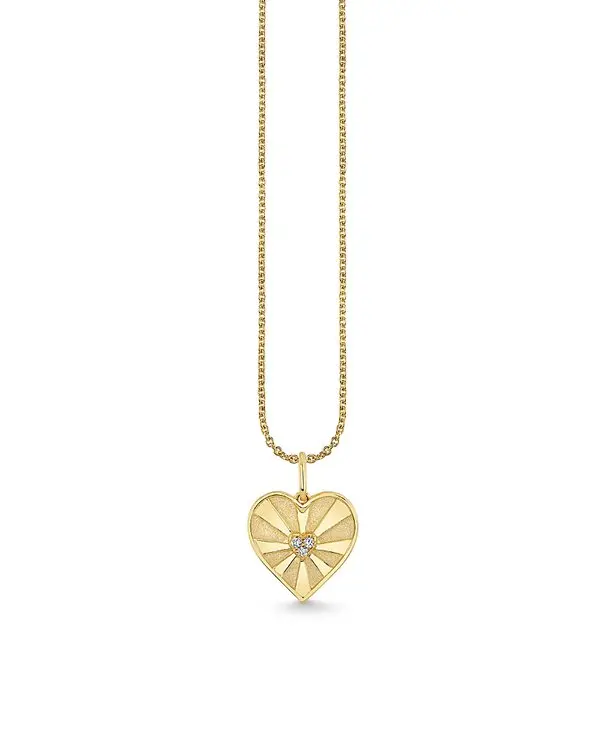 SYDNEY EVAN 14k Yellow Diamond Ace Of Hearts Charm Necklace - Gold