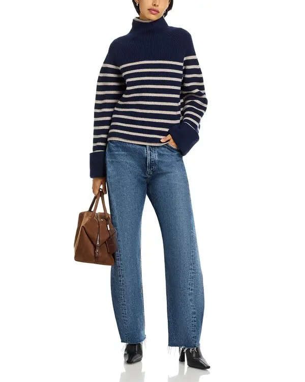 Rag & Bone Ilaria Stripe Turtleneck Wool Sweater