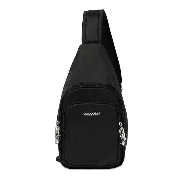 BAGGALLINI Travel Smart Edit Securtex Anti-theft Daytripper Sling Bag - Black
