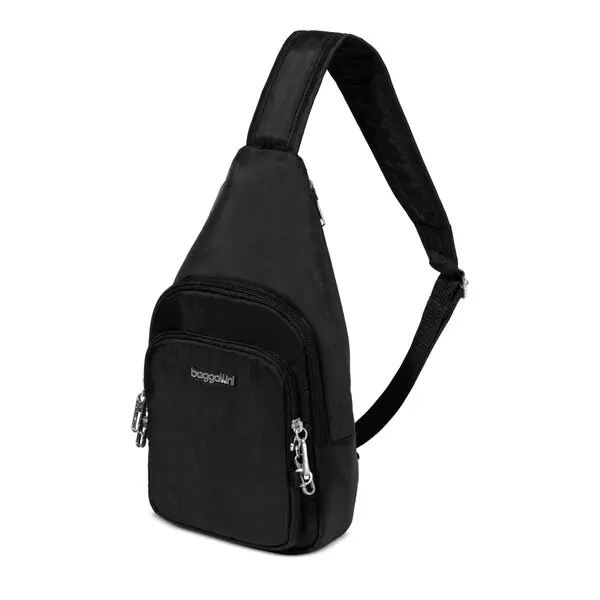 BAGGALLINI Travel Smart Edit Securtex Anti-theft Daytripper Sling Bag - Black