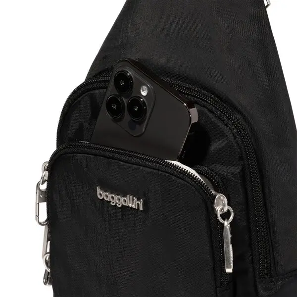 BAGGALLINI Travel Smart Edit Securtex Anti-theft Daytripper Sling Bag - Black