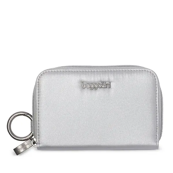 BAGGALLINI The Jet Set Edit Deluxe Card Case - Silver Metallic