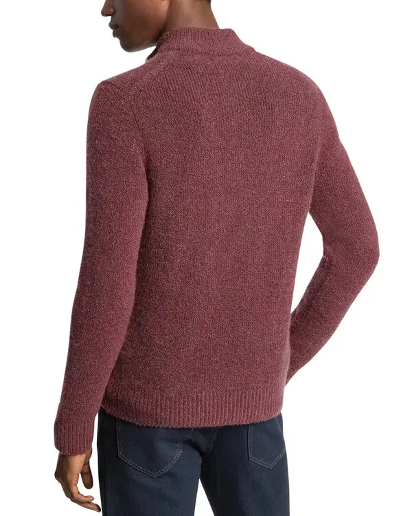 Michael Kors Cozy Luxe Quarter Zip Pullover Sweater - Oxblood